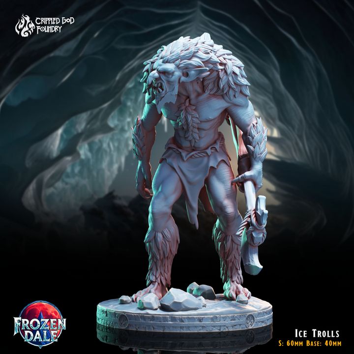 3D Printable Ice Trolls by Crippled God Foundry